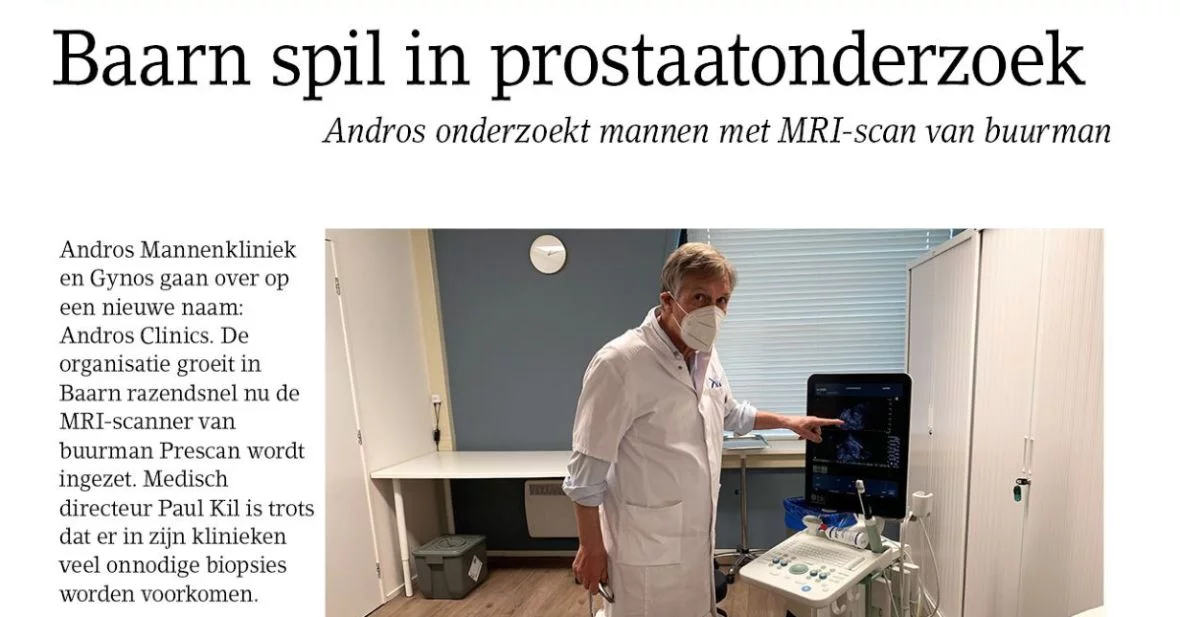 Andros Prostaatkankercentrum in Baarnsche Courant